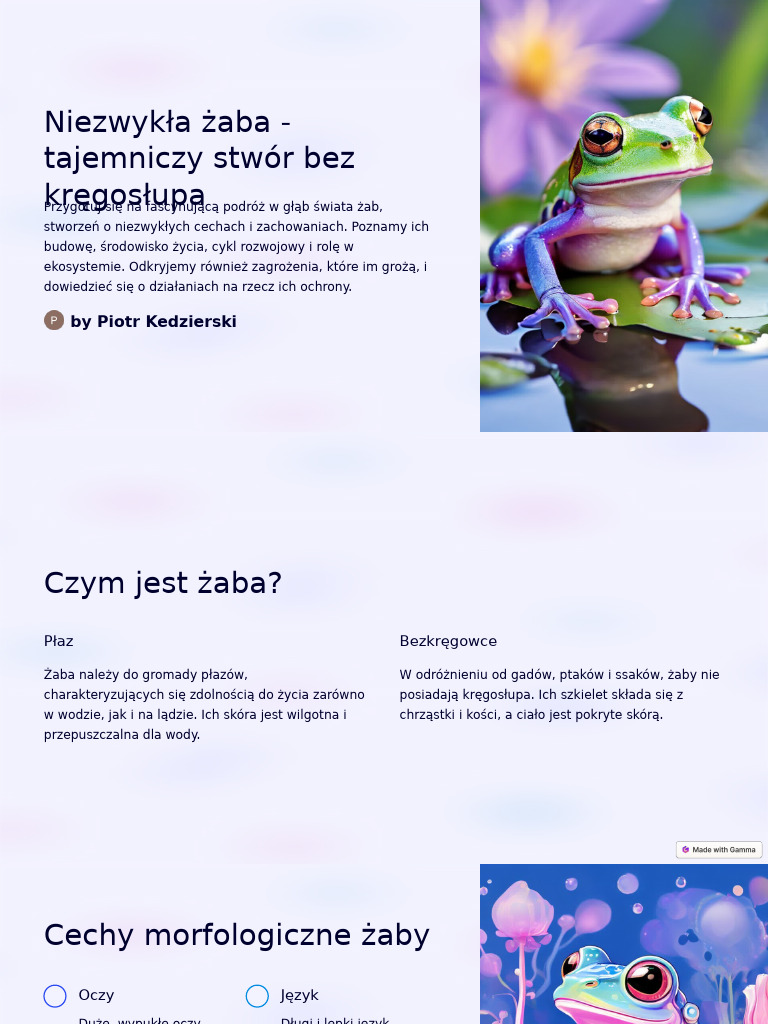 Niezwykla Zaba Tajemniczy Stwor Bez Kregoslupa | PDF
