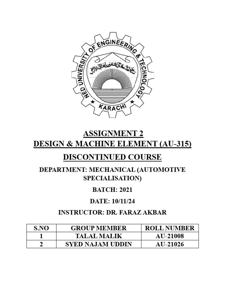 ASSIGNMENT 2 24 | PDF | Strength Of Materials | Rolling (Metalworking)