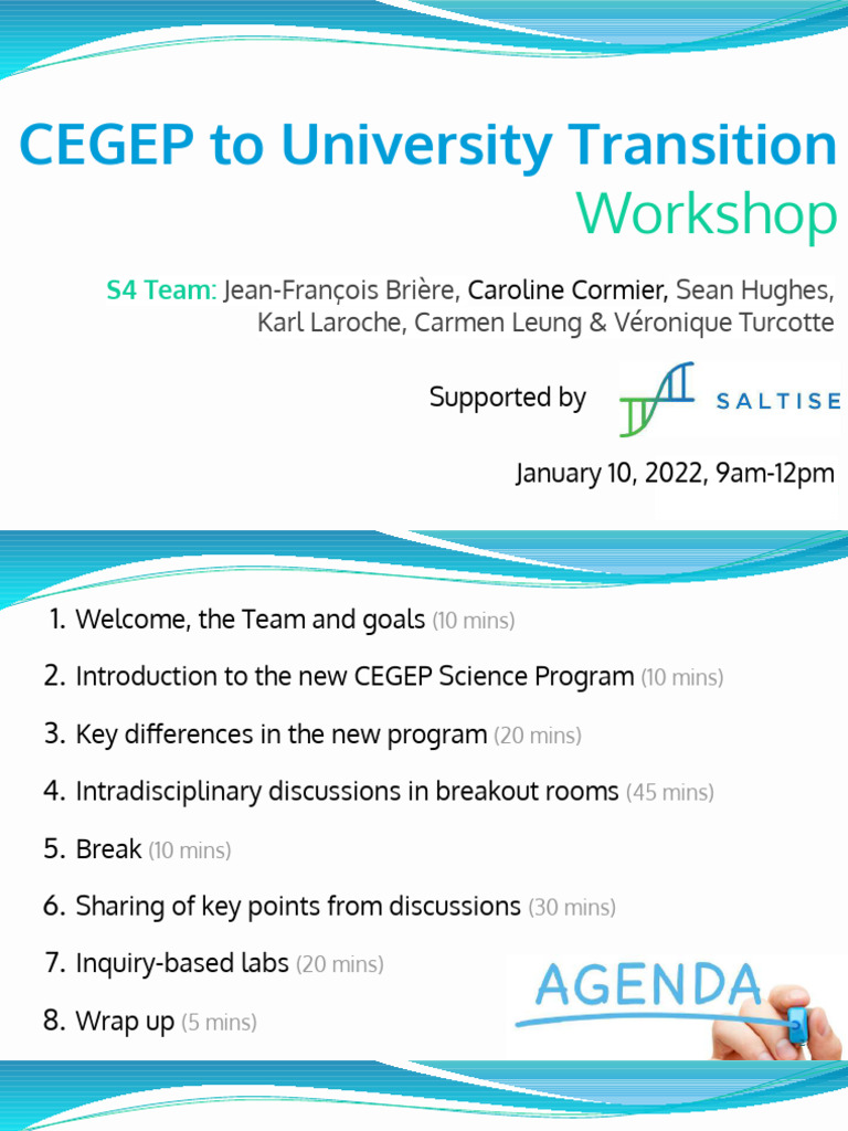 Workshop Slides Cegep To University New CEGEP Science Program | PDF ...