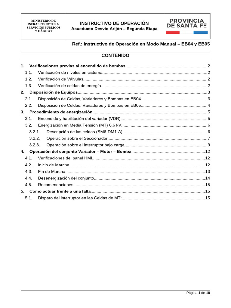 Instructivo de Operación - EB04 y EB05 | PDF | Cambiar | Transformador