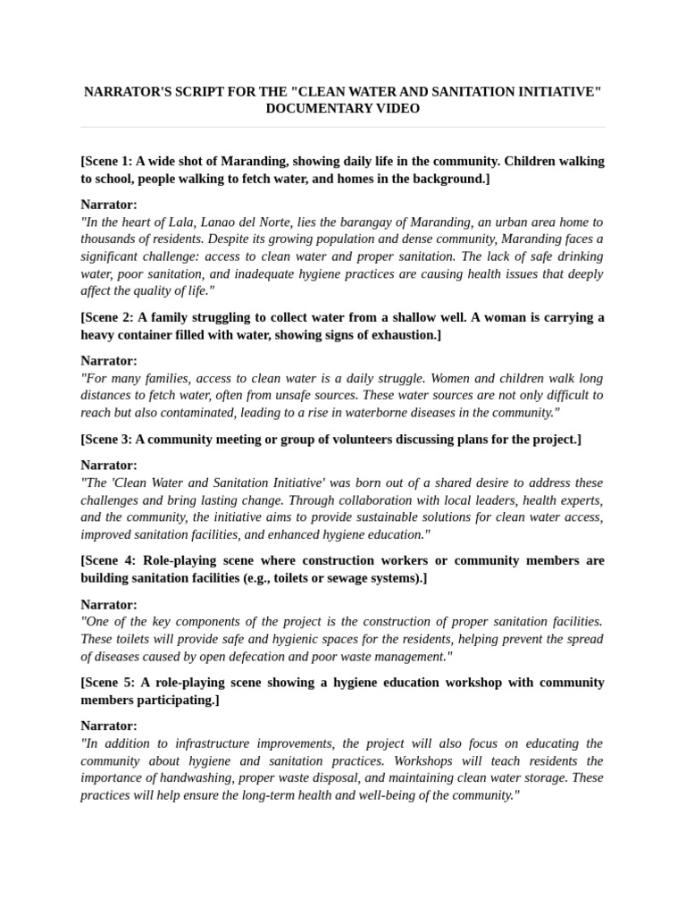 SCRIPT | PDF | Drinking Water | Sanitation