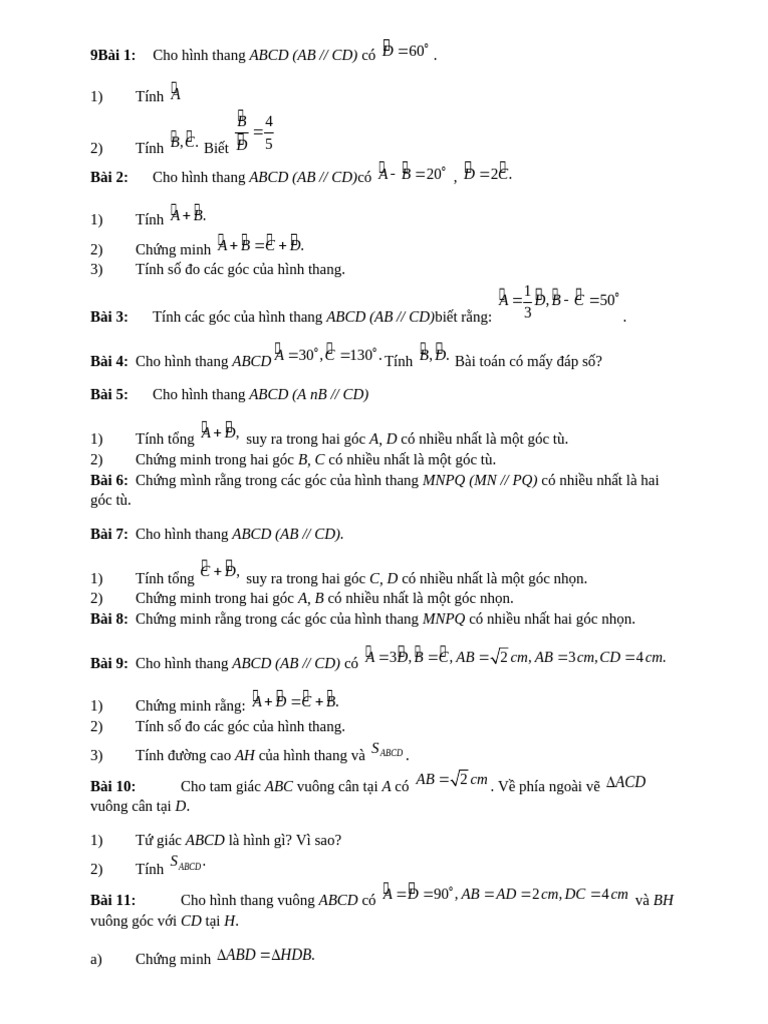 BTVN Hình Thang | PDF