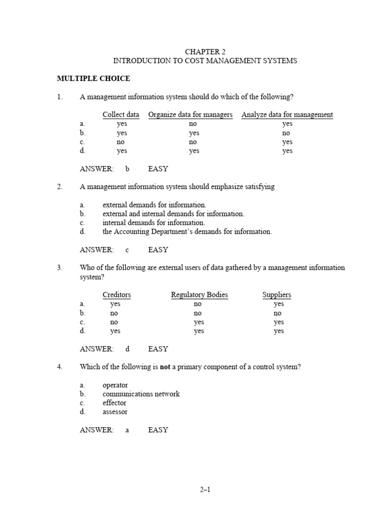 Ch02 - Introduction To Cost Management Systems PDF | PDF | Cost ...