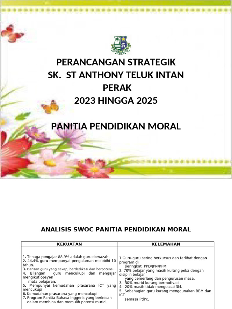 400423958-PELAN-STRATEGIK-PANITIA-moral-2020 - 2024 ST Anthony | PDF