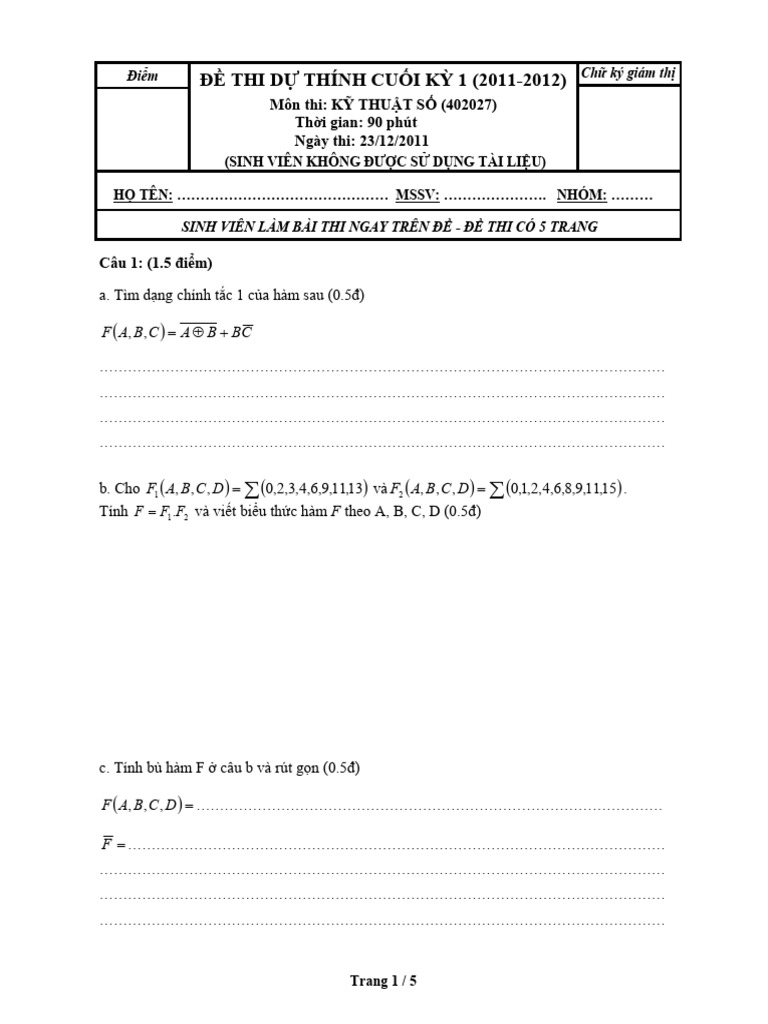 Ky-Thuat-So de Thi Cki DT 2011 2012 - (Cuuduongthancong - Com) | PDF