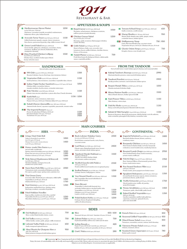 Restaurant Bar 1911 Menu V3 Designed by GrandPosh Graphic Designer ...