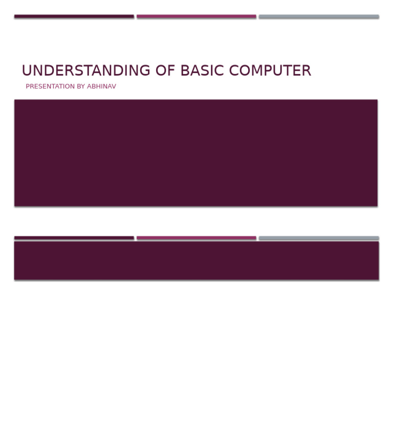 Basic Computer Understanding Presentation | PDF