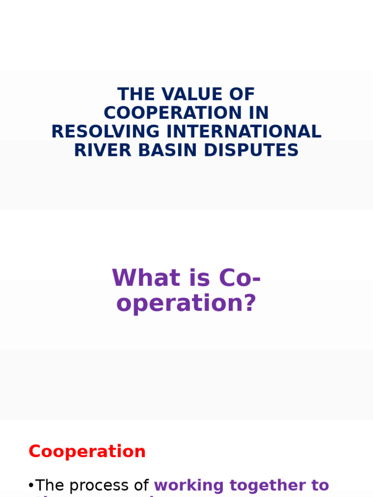 The Value of Cooperation | PDF | River | Environment