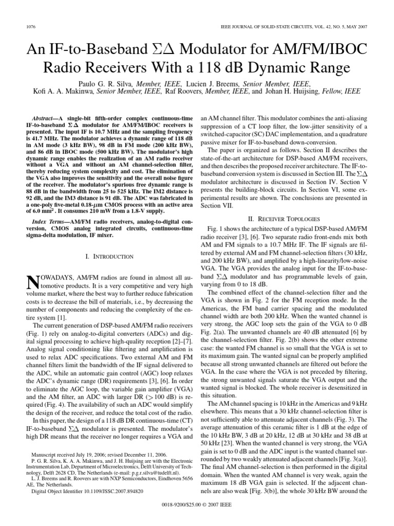 (2007 JSSC) An_IF-to-Baseband_Sigma_Delta_Modulator_for_AM_FM_IBOC ...