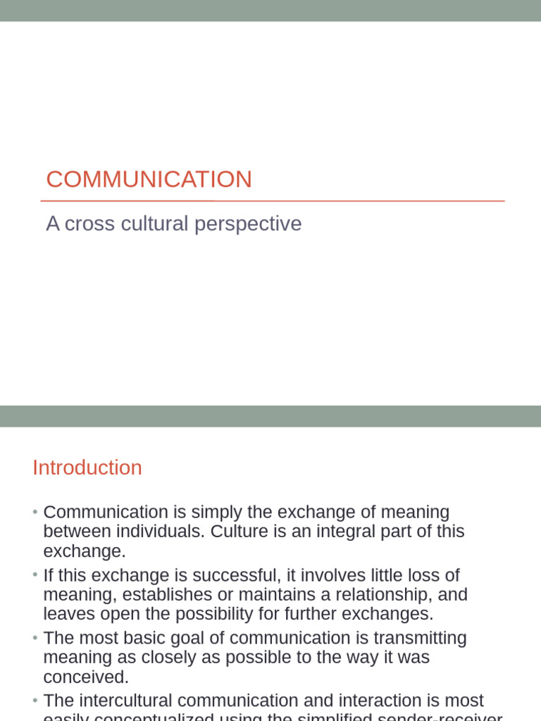 Communication across cultures | PDF | Communication | Human Communication