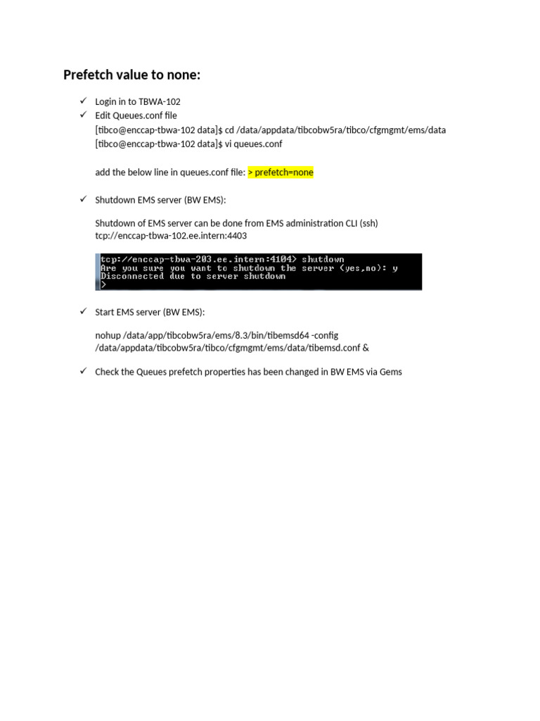 EMS Server Configuration To JSON | PDF