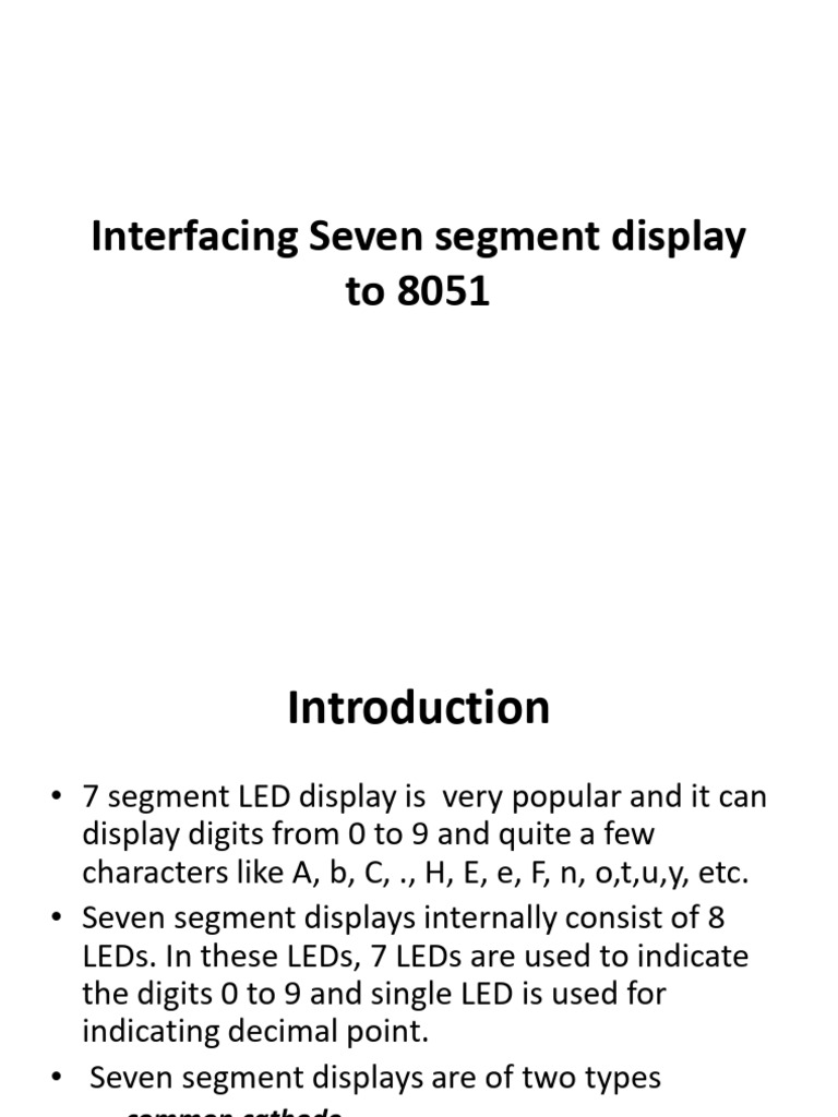 8051 Seven Segment Display Guide | PDF