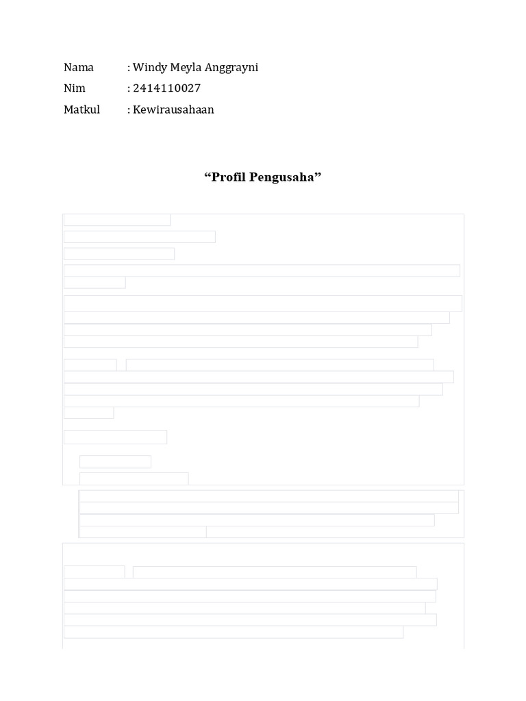 Profil Pengusaha Windy Meyla Anggrayni | PDF