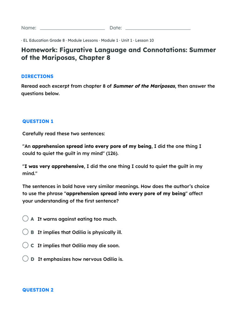 Figurative Language in Chapter 8 Analysis | PDF