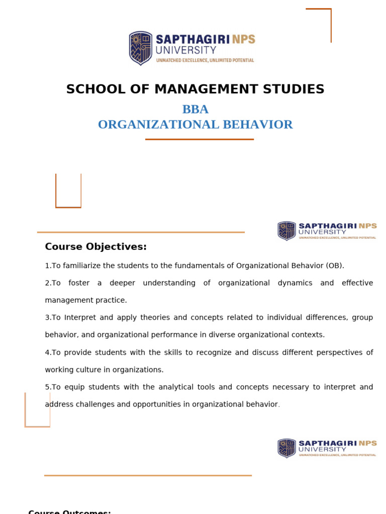 OB Module I | PDF | Organizational Behavior | Motivational