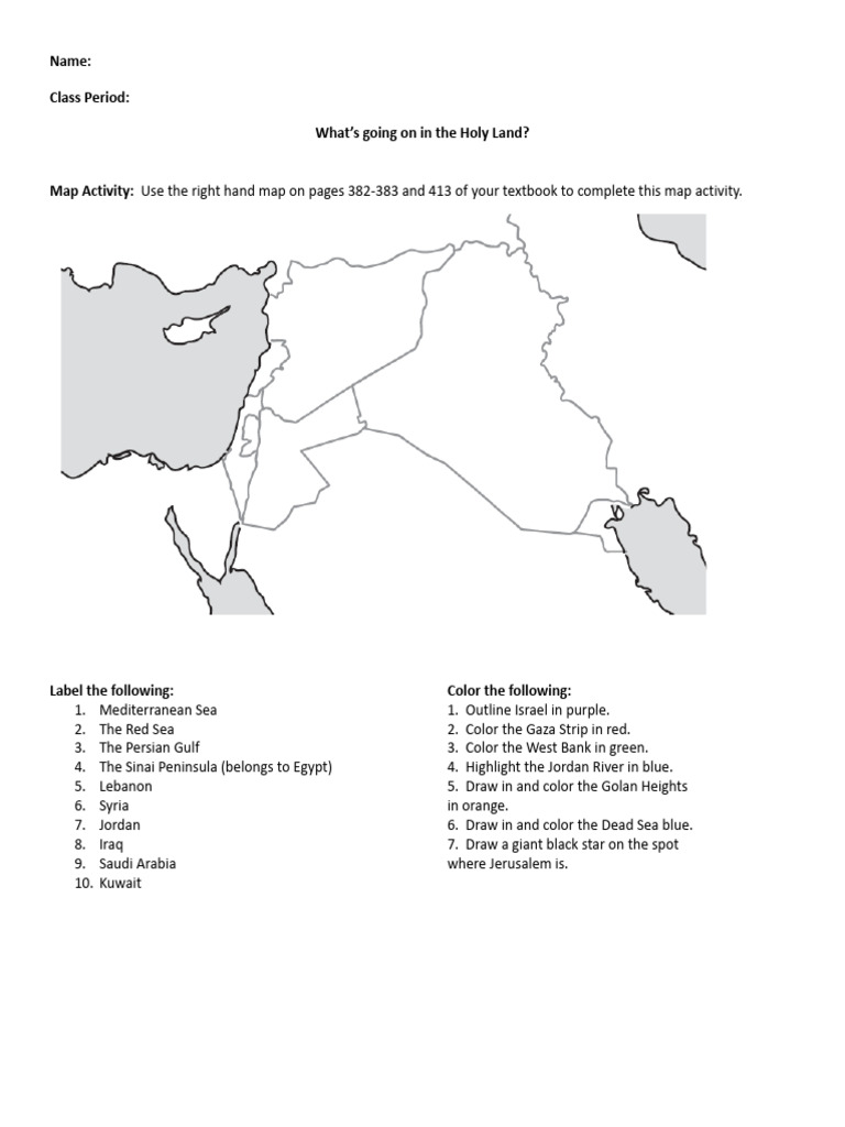 Talon's Copy of Arab Israeli Intro Activity | PDF | Israel | World Politics