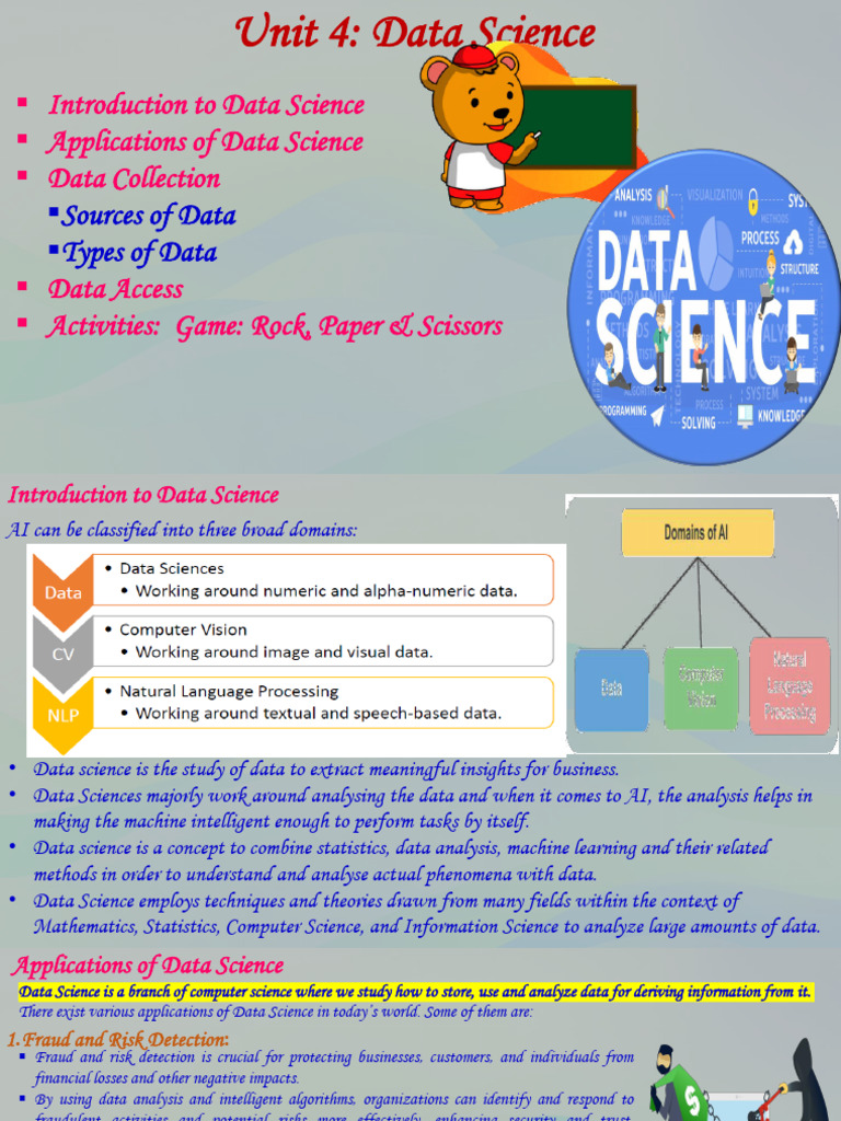 Grade 10 Unit 4 - Data Science | PDF | Data Science | Comma Separated ...