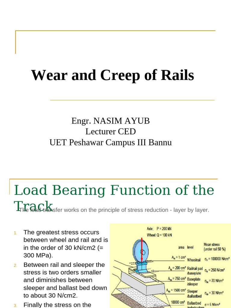 Rail Wear and Creep Analysis | PDF | Wear | Mechanical Engineering