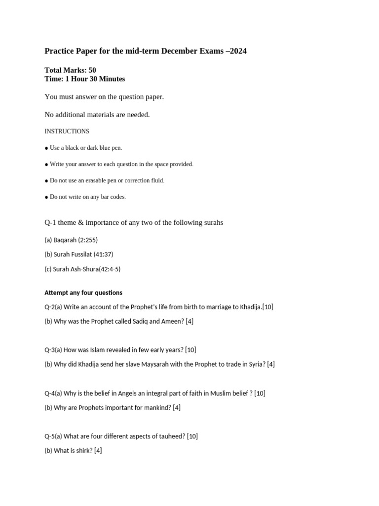 Practice Paper Grade 8 Pdf