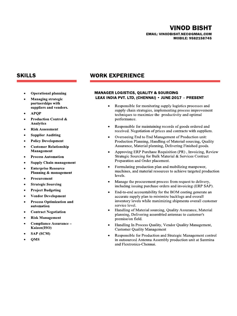 Vinod Bisht-CV | PDF