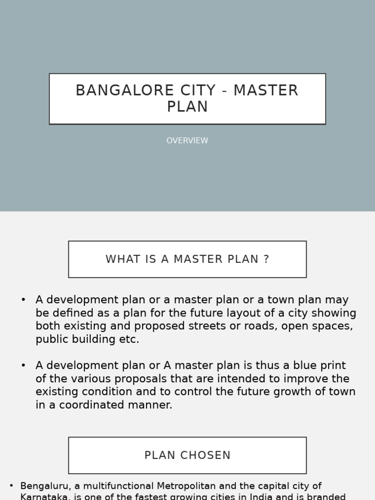 Bangalore City Master Plan | PDF | Bangalore | Transport