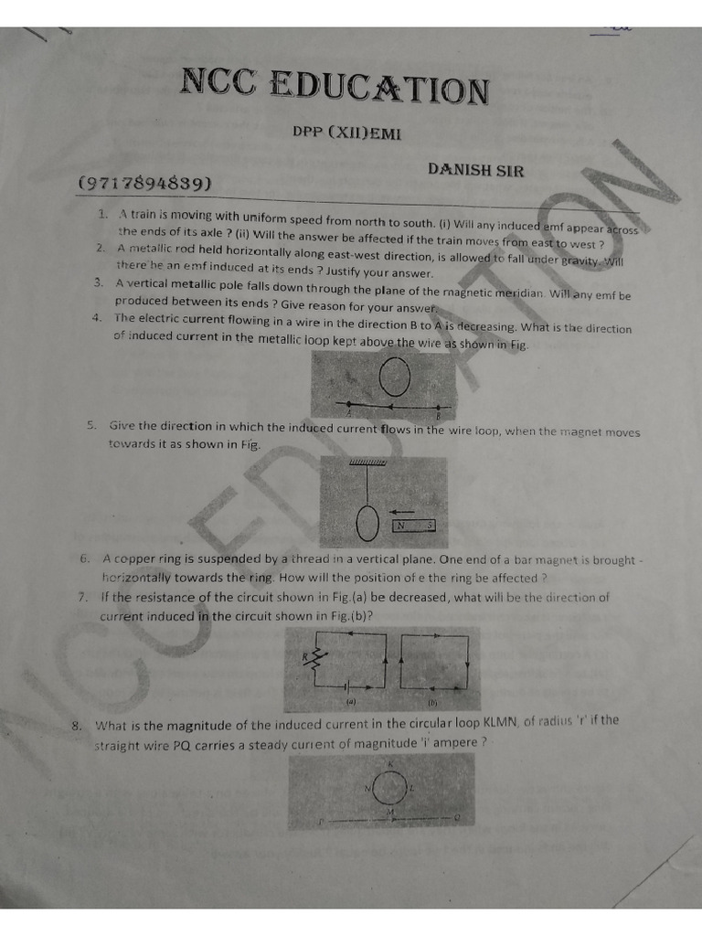 Worksheet CH 6 EMI | PDF