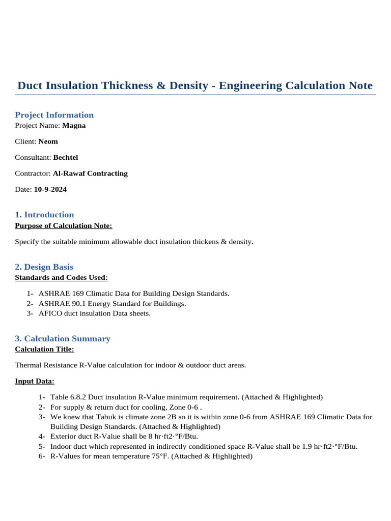 Engineering Calculation Note Template | PDF | Building Insulation ...