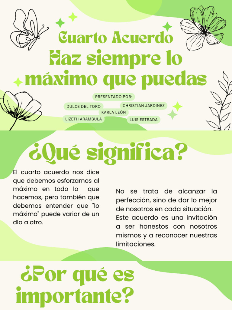 El Cuarto Acuerdo Presentación | PDF | Motivación | Motivacional