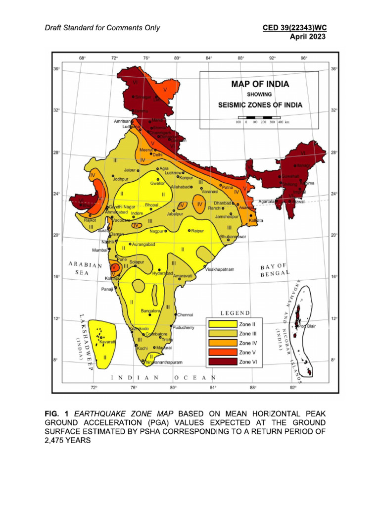 Seismic Zone Map As Per IS 1893-2023 (Draft) | PDF