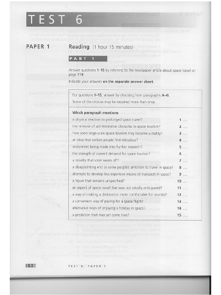 CAE Test 6 + Test 1 Reading and Use | PDF