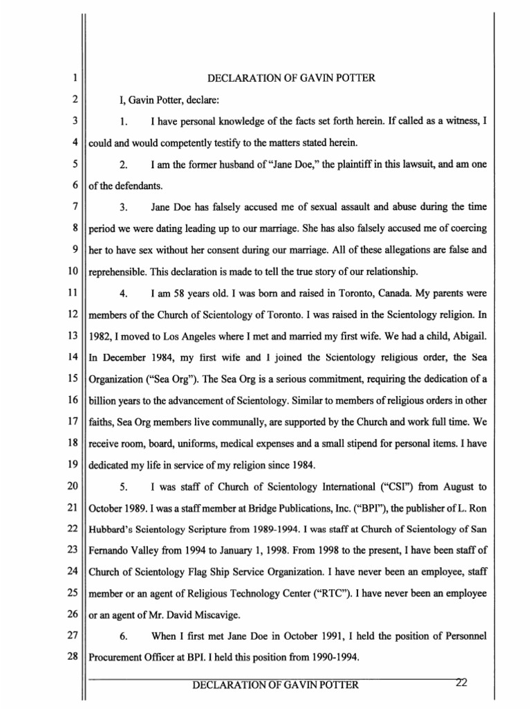 Declaration of Gavin Potter | PDF | Ufo Religions