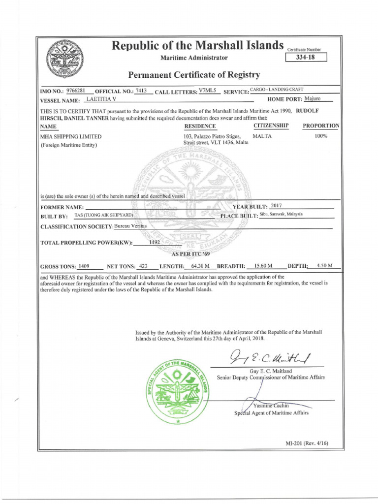1.1.1 - MI - Permament Cert Reg 334-18 | PDF