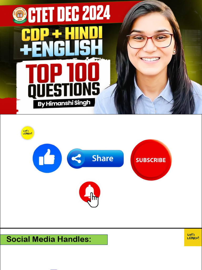 CTET Dec24 Top-100 Questions | PDF