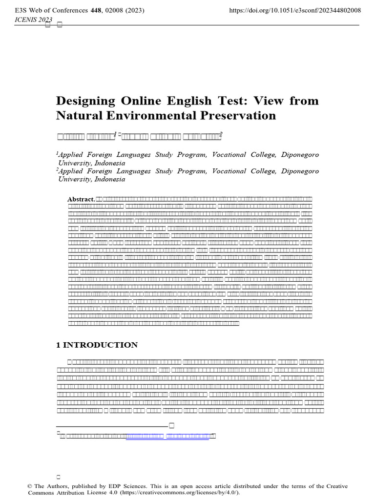 2023 - ICENIS - Designing Online English Test View from Natural ...