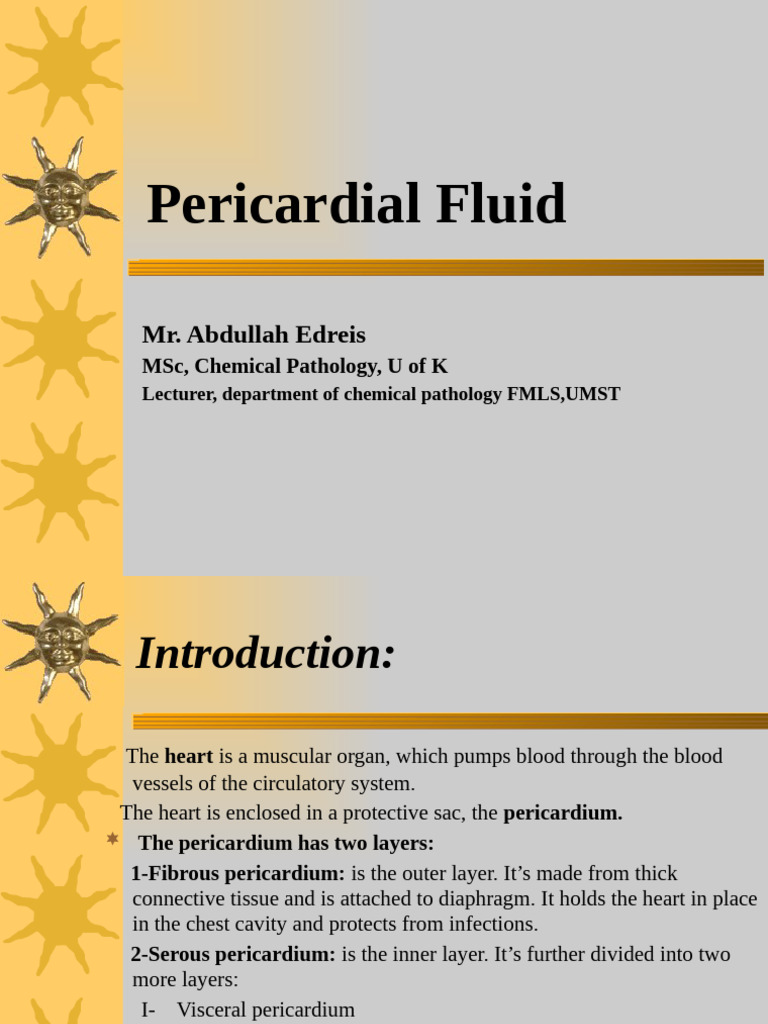 Pericardial Fluid: Analysis and Functions | PDF | Heart | Medical ...