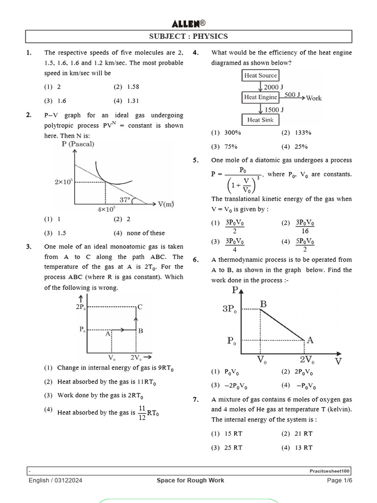 Thermodynamic Processes of Ideal Gases | PDF | Gases | Temperature