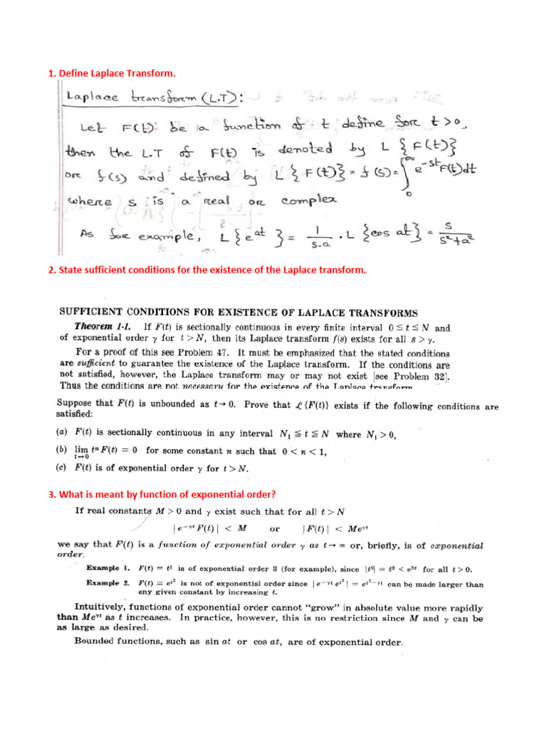 Laplace and Fourier Transform Basics | PDF