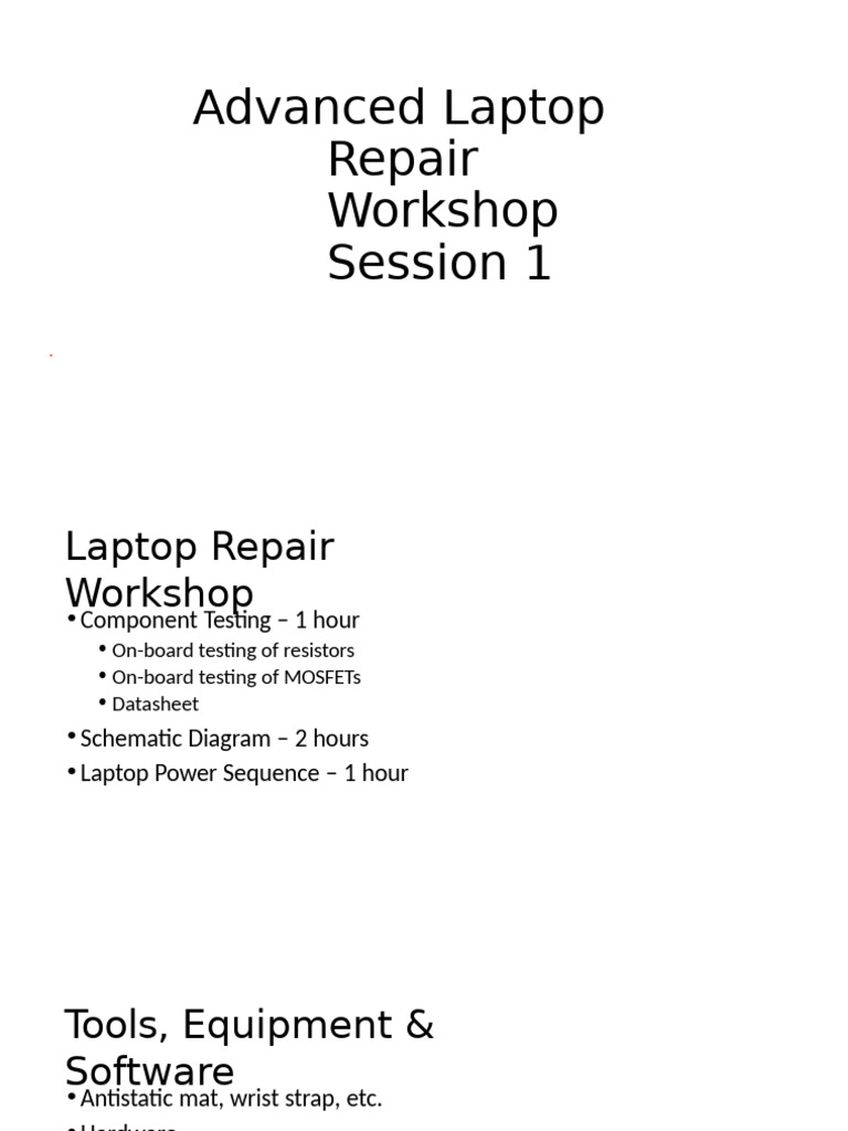 Laptop Repair Topics Part1 | PDF | Mosfet | Resistor