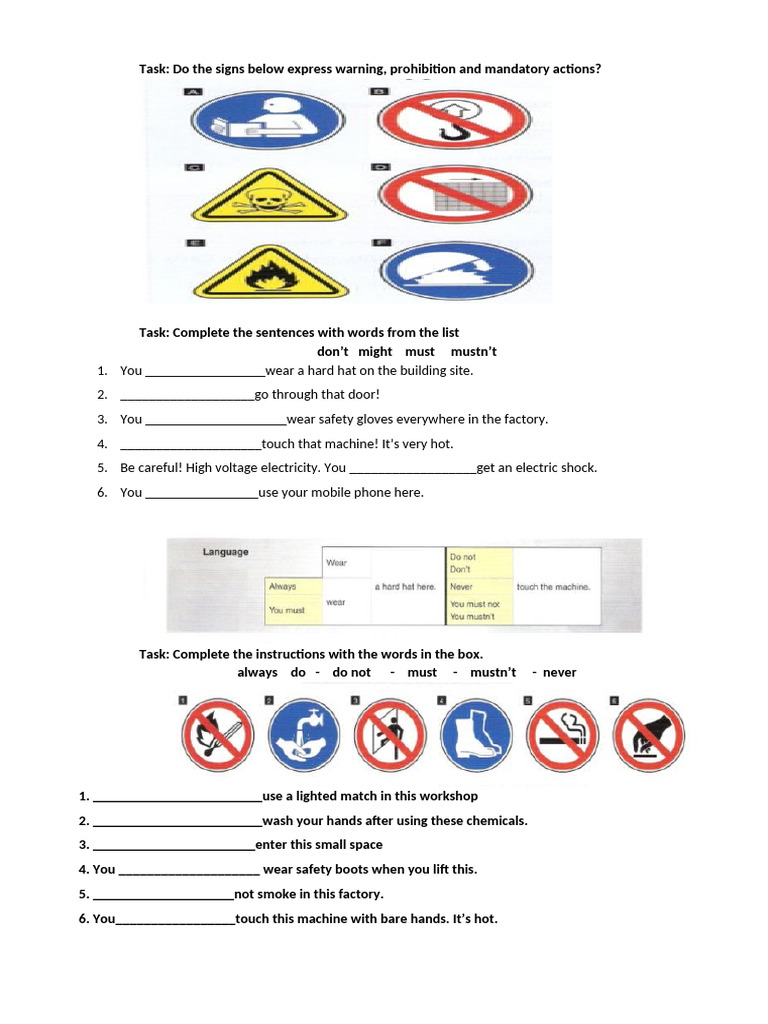 Safety Signage and Instruction Guide | PDF