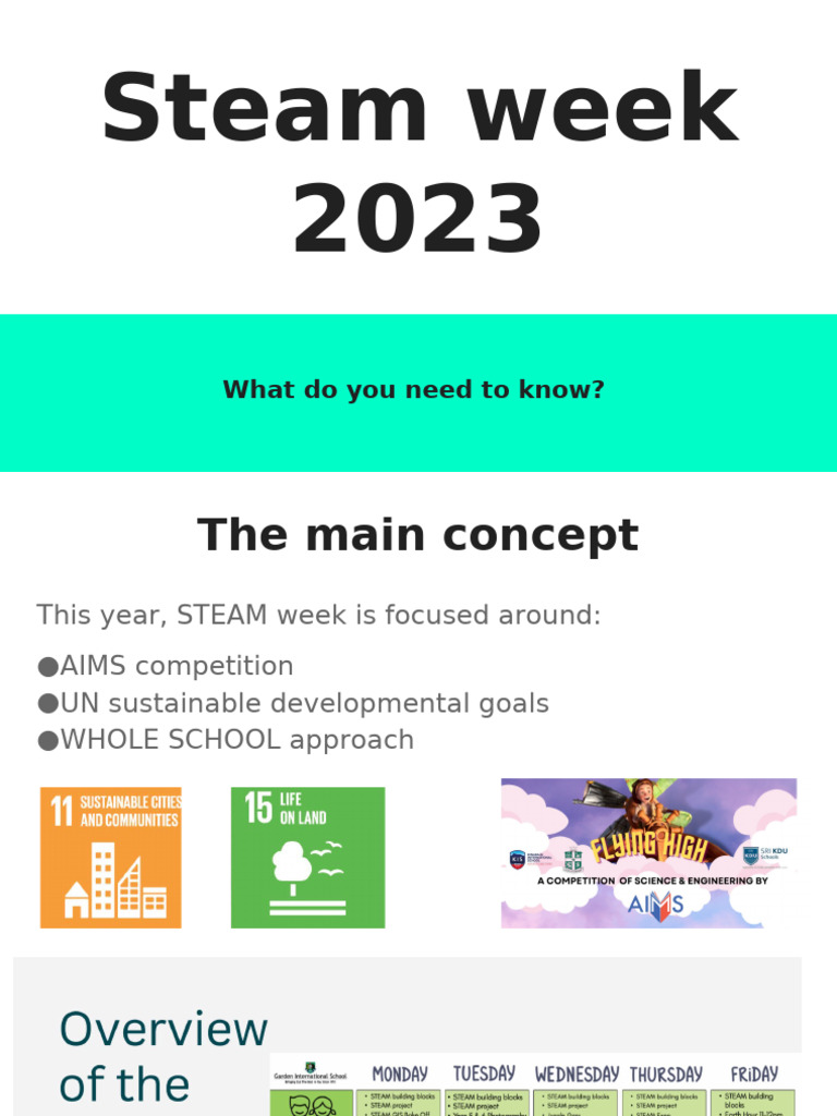 2023 STEAM Week Overview and Resources | PDF