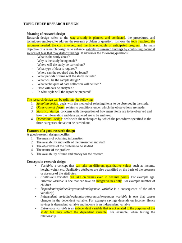LESSON 5 - RESEARCH DESIGN | PDF | Dependent And Independent Variables ...