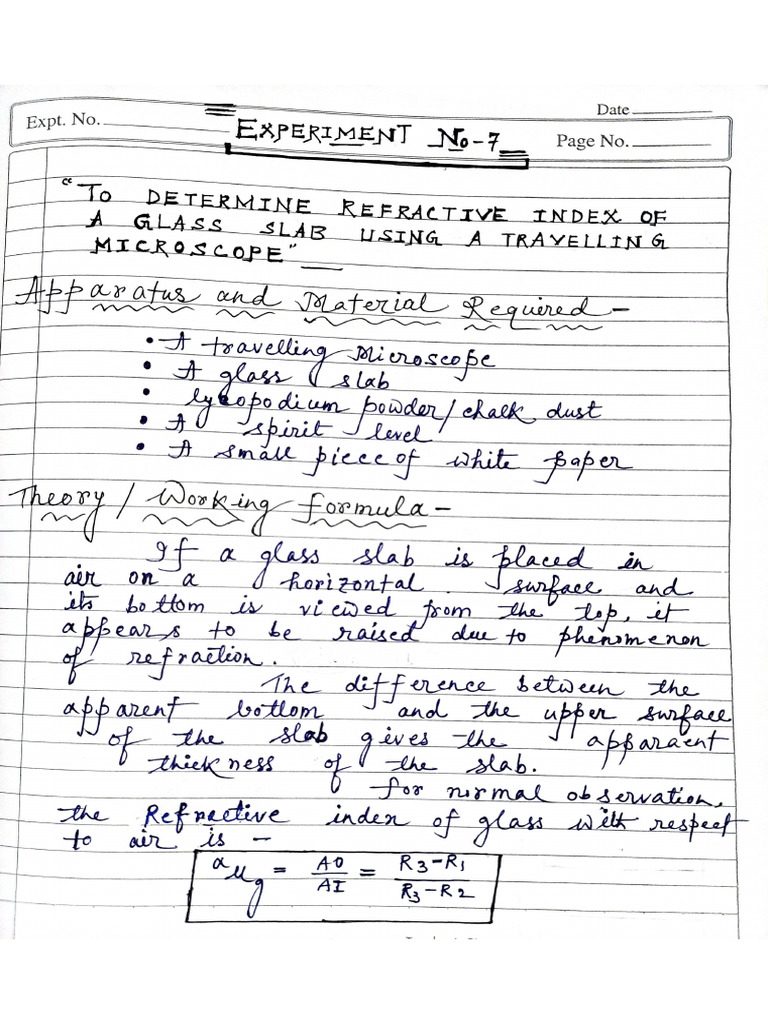 Experiment No-7 Travelling Microscope | PDF