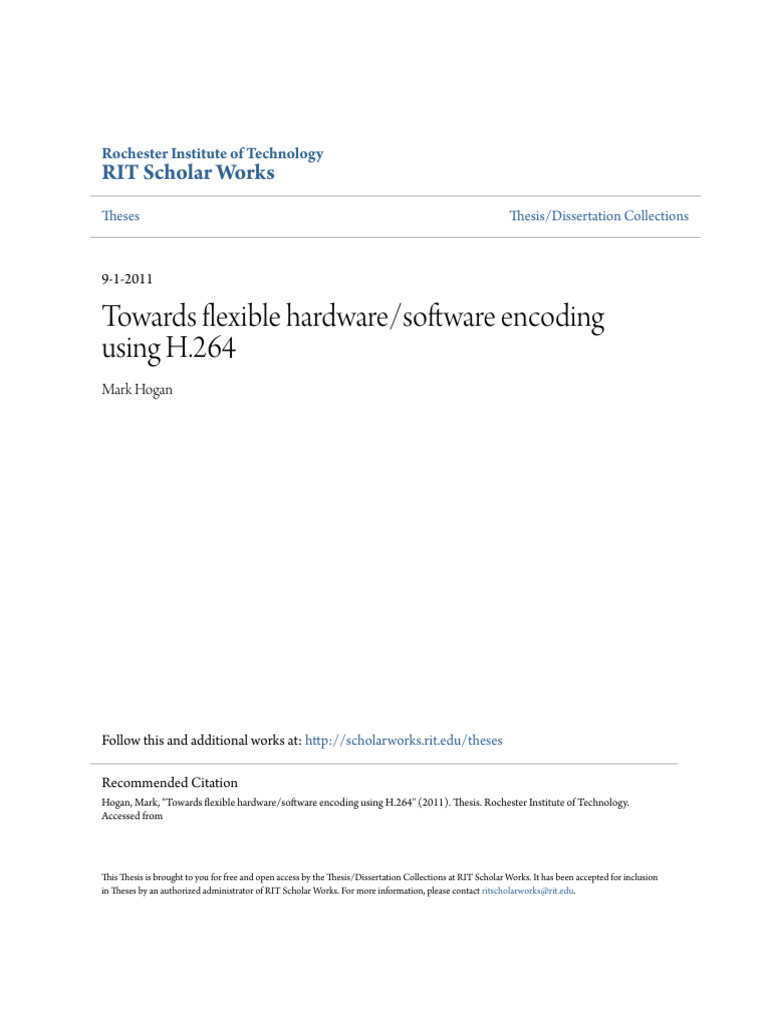Towards flexible hardware_software encoding using H.264 | PDF | Video | Computing