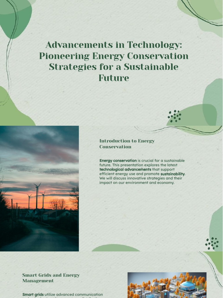 Slidesgo Advancements in Technology Pioneering Energy Conservation ...