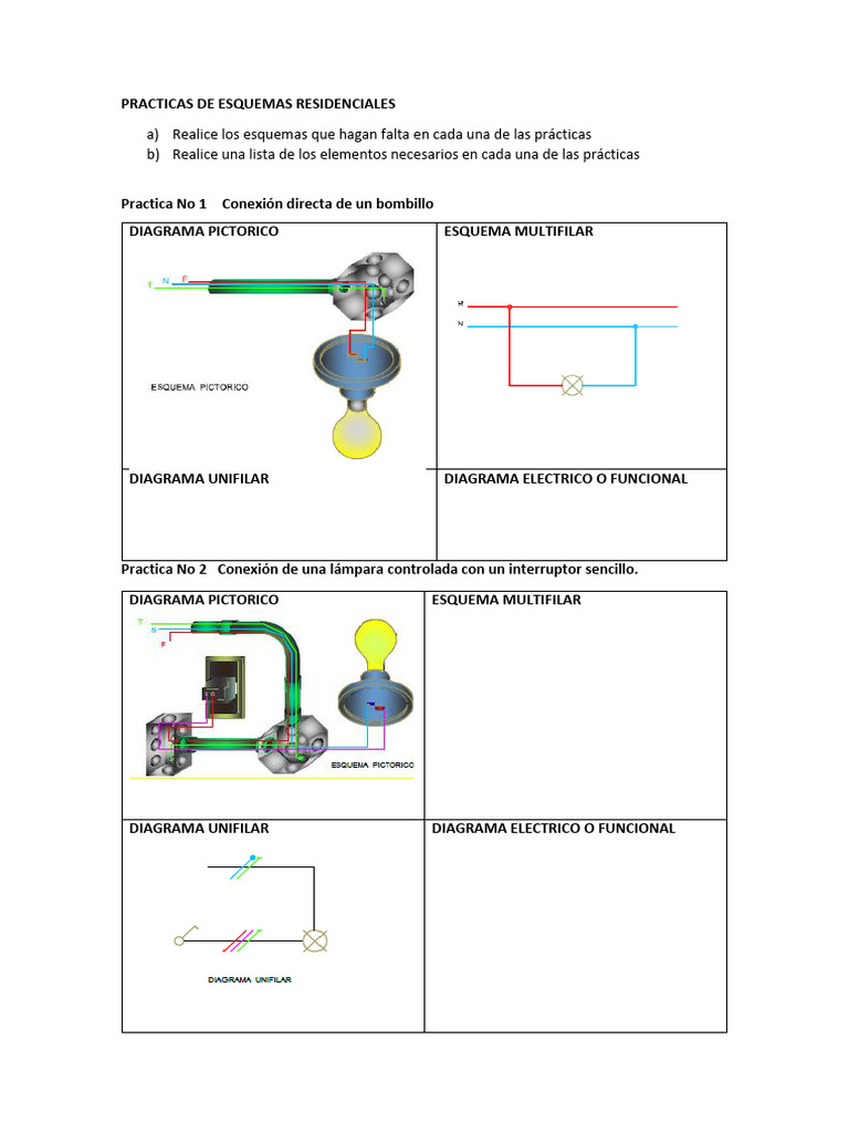 Practicas de Esquemas Residenciales | PDF | Cambiar | Infografia