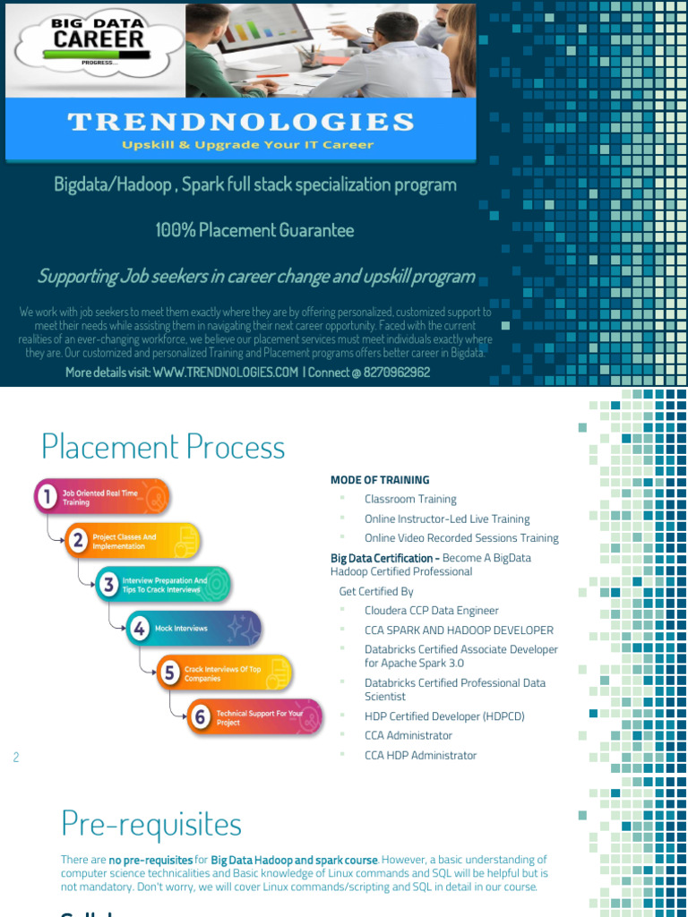 Trend Nologies Curriculum | PDF | Apache Spark | Apache Hadoop