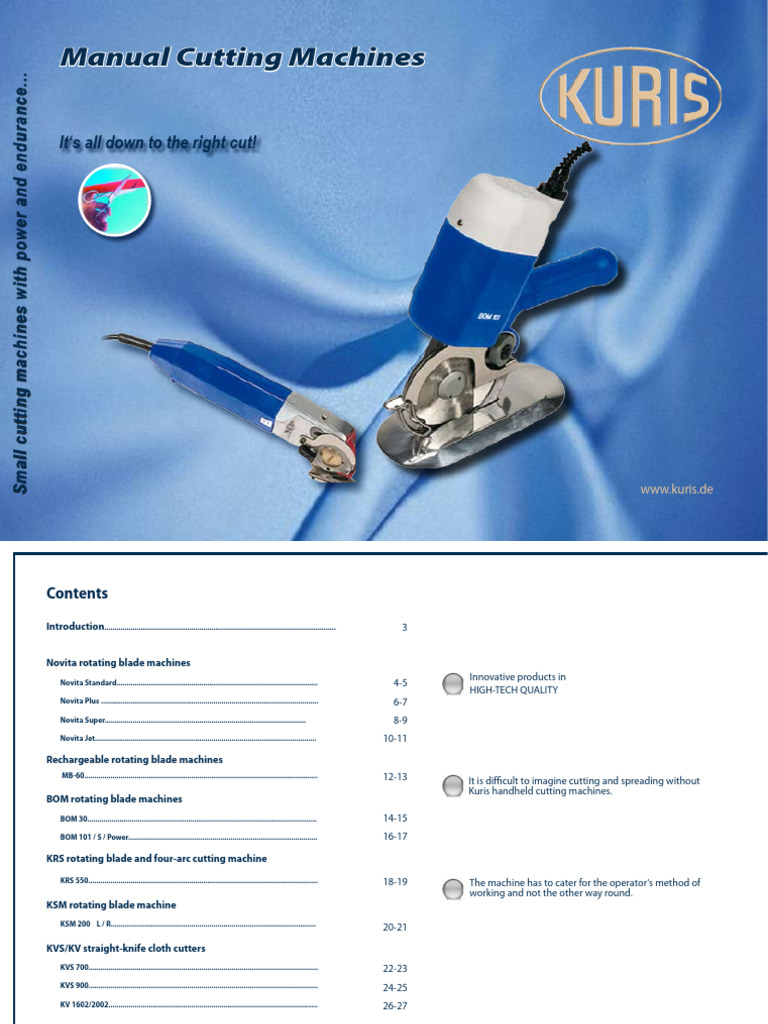 manuel cutting mach | PDF | Blade | Textiles