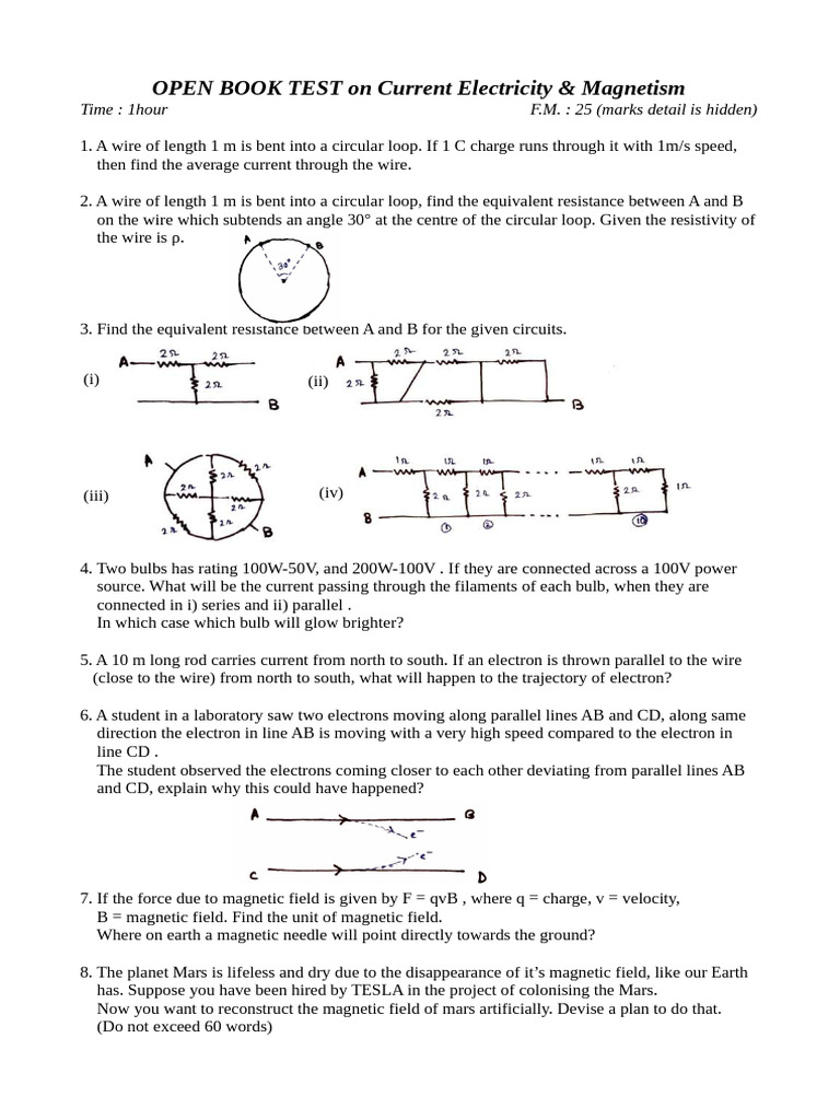 Open Book Test Phy | PDF