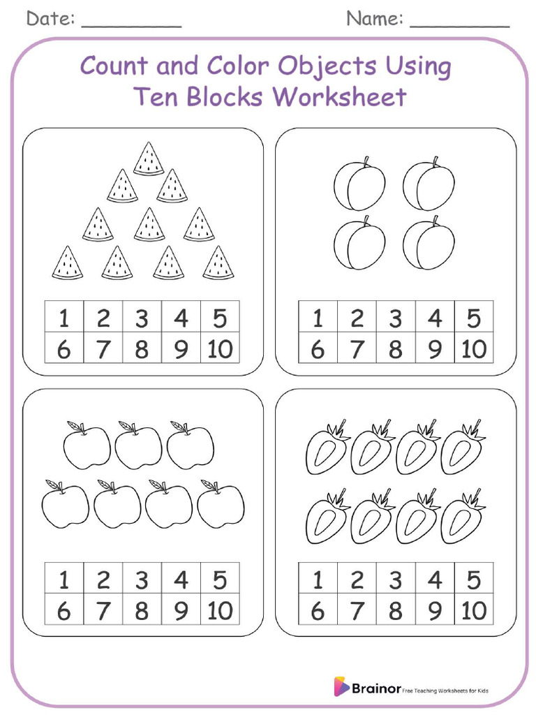 Count and Color Worksheets23 | PDF