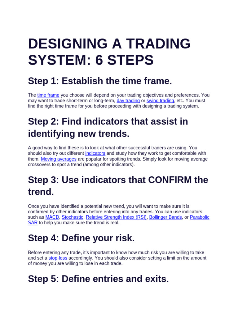 Designing A Trading System | PDF | Algorithmic Trading | Investing